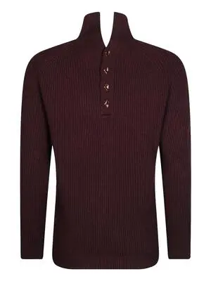 DONDUP Embellished-button Ribbed-knit Sweater - No