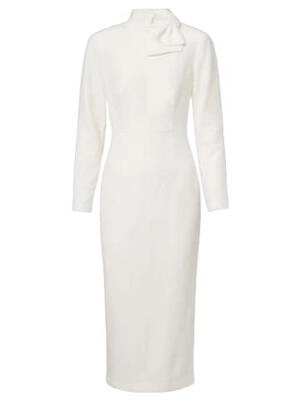 Roland Mouret Ramie And Silk Jacquard Cocktail Dress - White