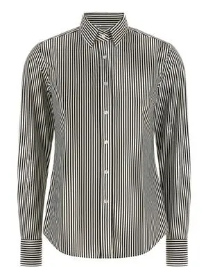 XACUS Striped Button-front Shirt - White/black