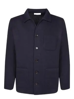 LARDINI Long Sleeved Jacket With Classic Collar - Blue