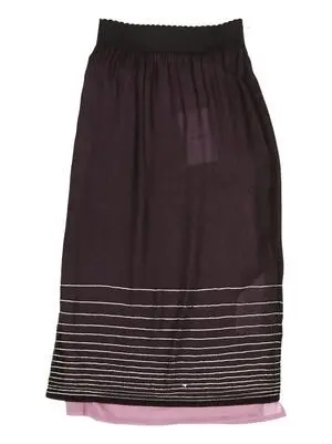 Attico Attico Pinstriped Hem Midi Skirt Black