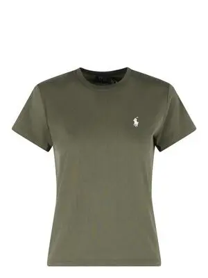 Polo Ralph Lauren Crewneck T-shirt With Embroidered Pony Logo - Green