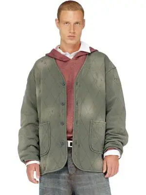 DIESEL® Distressed Quilted Liner Jacket - Green