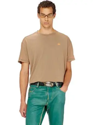 DIESEL® Long-sleeve T-shirt In Burnout Jersey - Brown