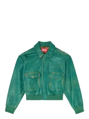 DIESEL® Diesel Aviator Jacket In Treated Leather