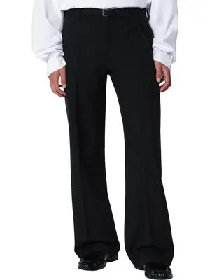 Dries Van Noten Wool Trousers With Belt - Black