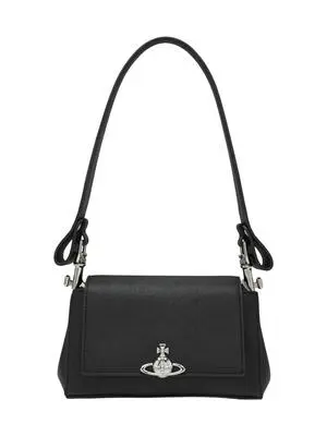 VIVIENNE WESTWOOD Small Hazel Saffiano Leather Shoulder Bag - Black