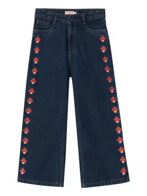 TINYCOTTONS Tinycottons Embroidered Mushroom Jeans