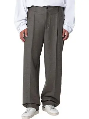 GOLDEN GOOSE Isiah Virgin Wool Flannel Jogger Trousers - Grey