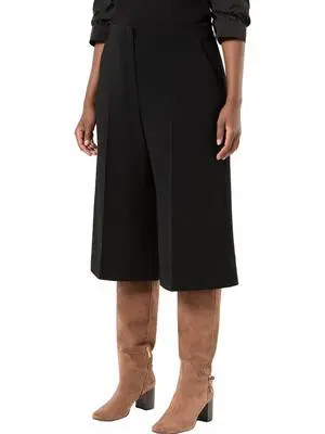 Marina Rinaldi Wide Leg Crop Trousers - Black