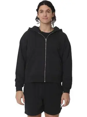 EVERYBODY.WORLD Reclaimed Waste Cotton Zip Up Hoodie - Black