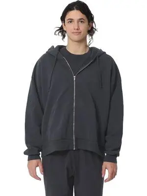 EVERYBODY.WORLD Reclaimed Waste Cotton Zip Up Hoodie - Slate