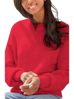 LASCANA Balloon Sleeve Sweater - Red