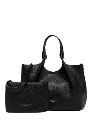 GIANNI CHIARINI Dua Leather Hobo Shoulder Bag - Black