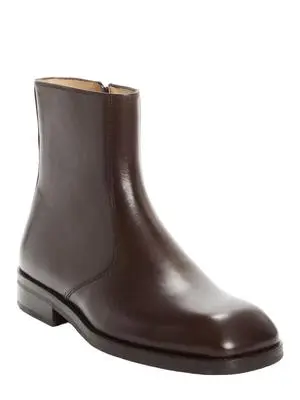 LEMAIRE Zip Ankle Boots - Chocolate