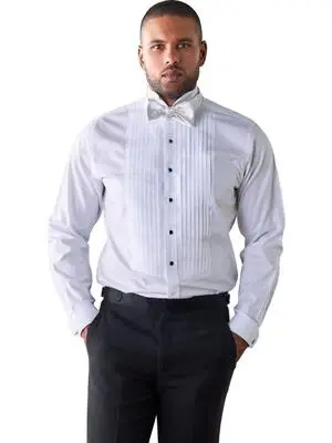 THE BLACK TUX Slim Wing Tip Tuxedo Shirt - White