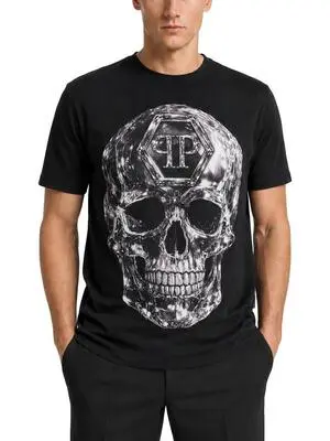 Philipp Plein T-shirt Round Neck Ss Skull - Black
