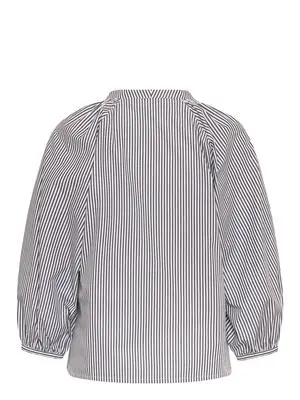 MAISON COMMON Striped Blouse With Zebra Appliqués - Black/white