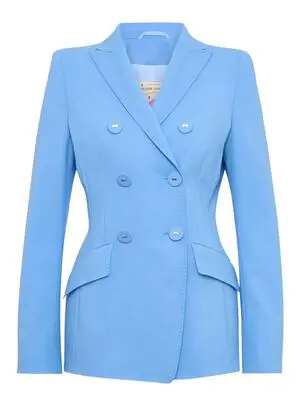 MAISON COMMON Cool Wool Double Breasted Blazer - Blue