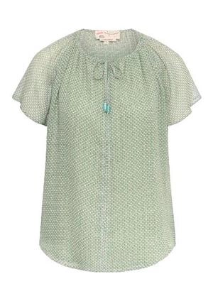 MAISON COMMON Printed Silk Georgette Blouse - Mint