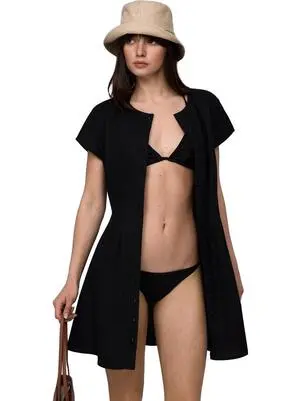 JUANA JUANA Flora Pleated Shirt Dress With Cap Sleeves