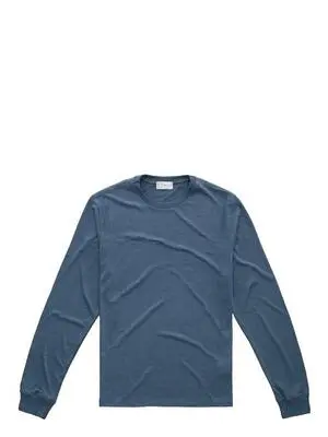 WOLF VS. GOAT (WVG) Heavyweight Long Sleeve Viscose Jersey Crewneck Navy