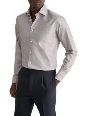 Eton Contemporary Fit End On End Cotton Shirt - Medium Brown
