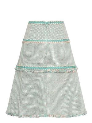 MAISON COMMON Two-tone Tweed Skirt With Patch Pockets And Trimming - Mint