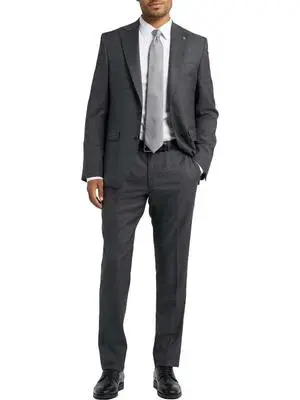 JACK VICTOR Esprit Screenweave Wool Suit - Charcoal
