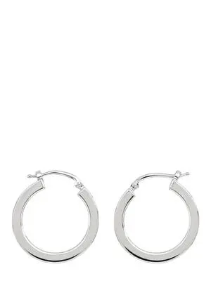 MAISON MARGIELA Logo Hoop Earrings - Silver
