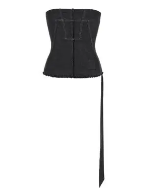 Rick Owens Splintered Bustier Top - Black