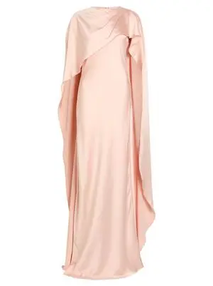 Simkhai Izel Draped Cape Satin-crepe Gown - Pink