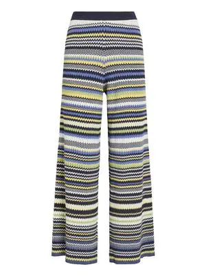 Simkhai Farrah Chevron Knit Trousers - Navy