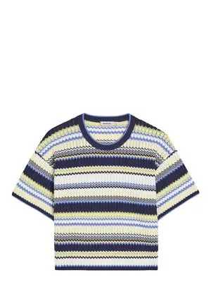 Simkhai Tenley Chevron Knit T-shirt - Navy