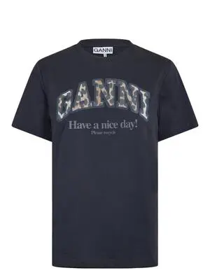 GANNI Graphic T-shirt - Black