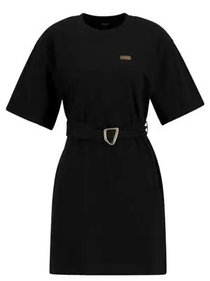 Barbour International Logo Belted Mini Dress - Black