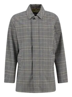 Barbour Waterproof Mac With Tricolor Check Pattern - Gray
