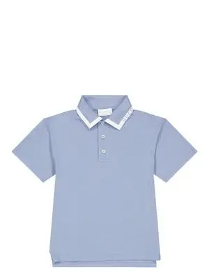 Gucci Short-sleeved Polo Shirt With Logo Collar - Blue