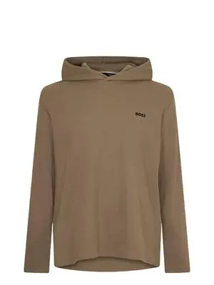 Hugo Boss Bw Waffle Hoodie - Brown