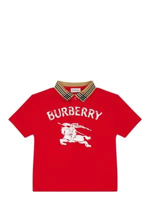 Burberry Plaid Collar Polo Shirt - Red