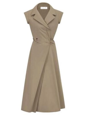 Dior Mid-length Lapel Dress - Olive