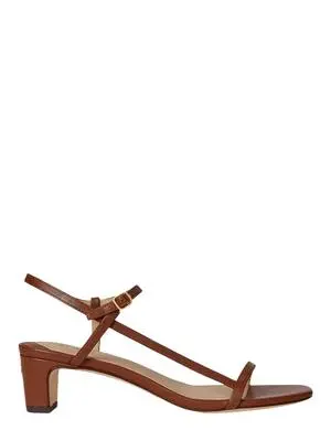 Ralph Lauren Lainee Real Leather Heeled Sandals - Brown