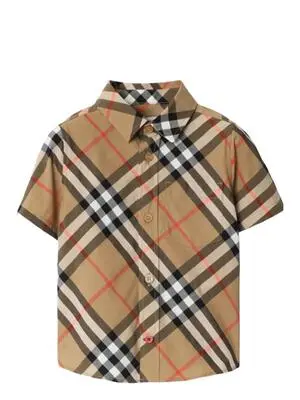 Burberry Plaid Short Sleeve Shirt - Green