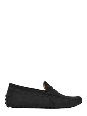 TOD'S Tod's Embossed Logo Gommino Driving Moccasins Black