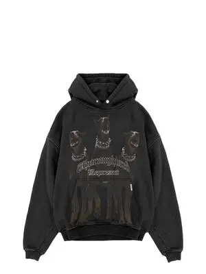 REPRESENT Hooded Long-sleeved Hoodie - Black