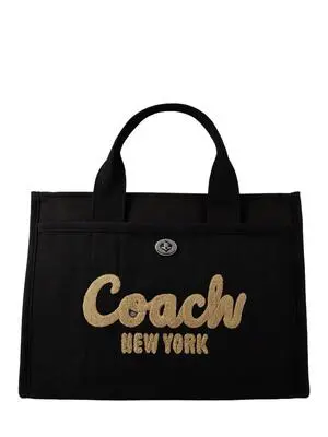 COACH Embroidered Logo Handbag - Black
