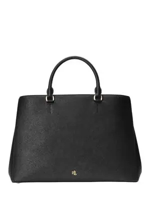 Ralph Lauren Monogram Patterned Top Handle Handbag - Black