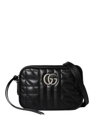 Gucci Quilted Logo Shoulder Bag - Black