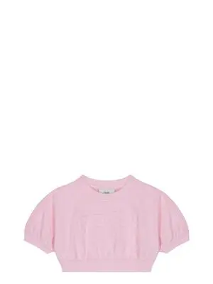Fendi Cropped Sweatshirt With Logo - Pink