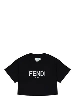 FENDI Fendi Midriff-Baring Logo T-Shirt